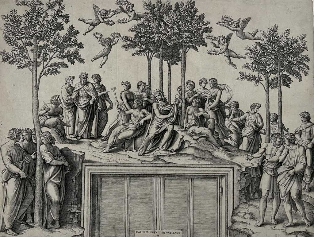 Apollo on Parnassus [after engraving by Marcantonio Raimondi (1480-1534 ...